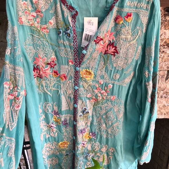 Johnny Was | Tops | Johnny Was Size X New With Tags Heavily Embroidered ...